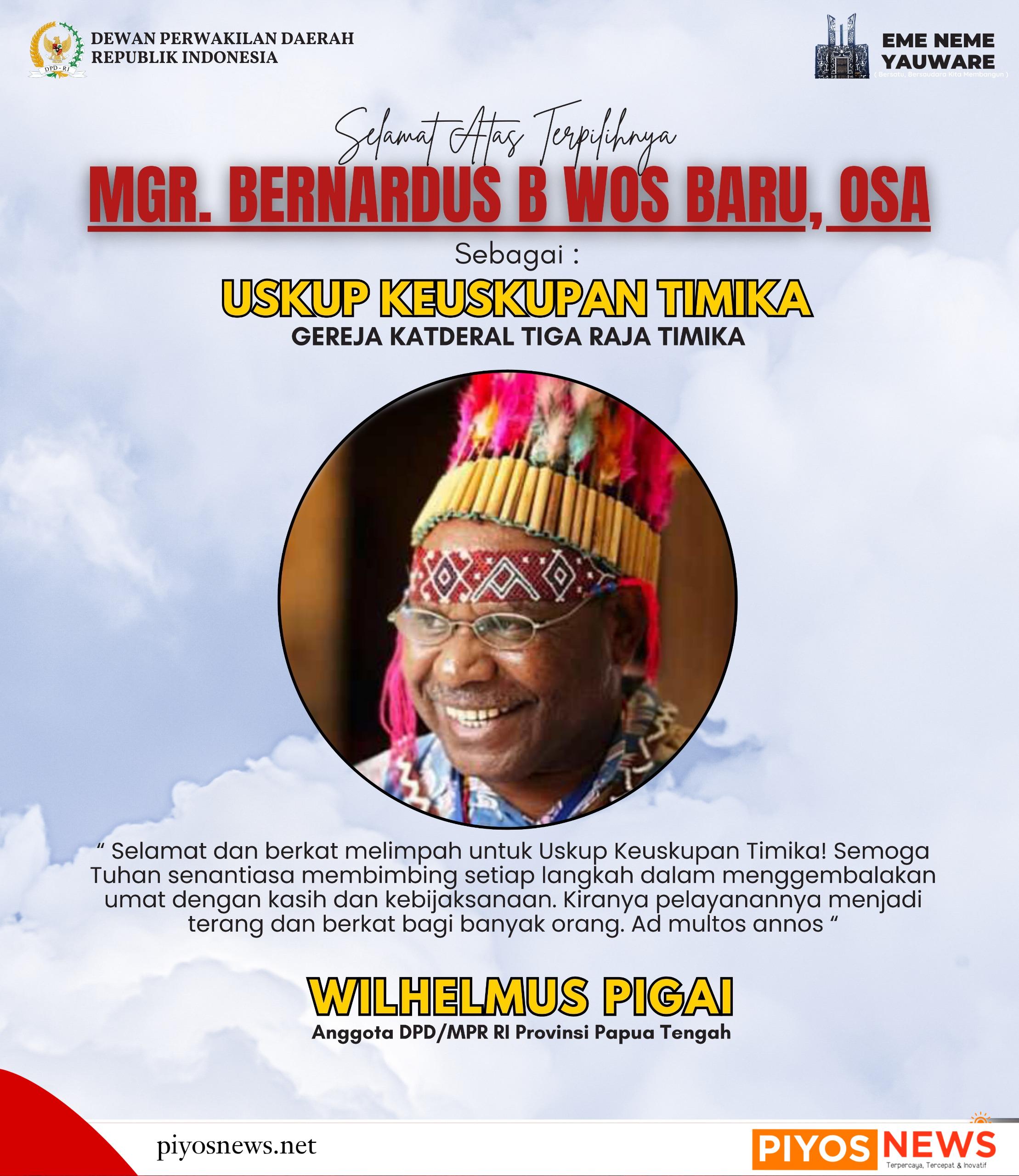 Wilhelmus Pigai Apresiasi Pengangkatan Pater Bernardus Bofitwos Baru ...